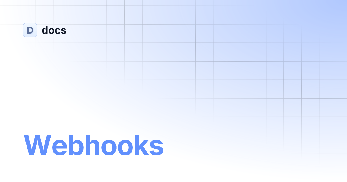 Webhooks | docs